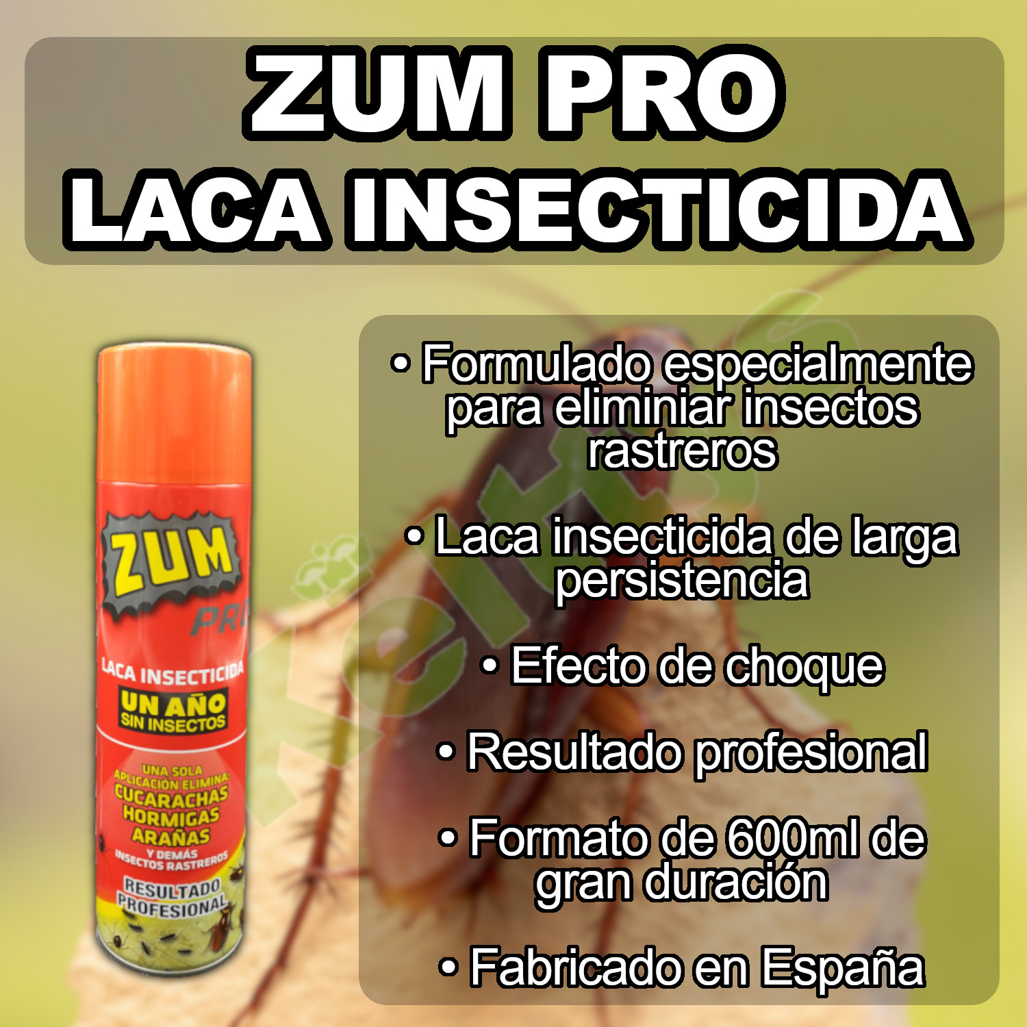 Zum Pro Insecticida Laca Residual para Insectos Rastreros 600ml | Miravia