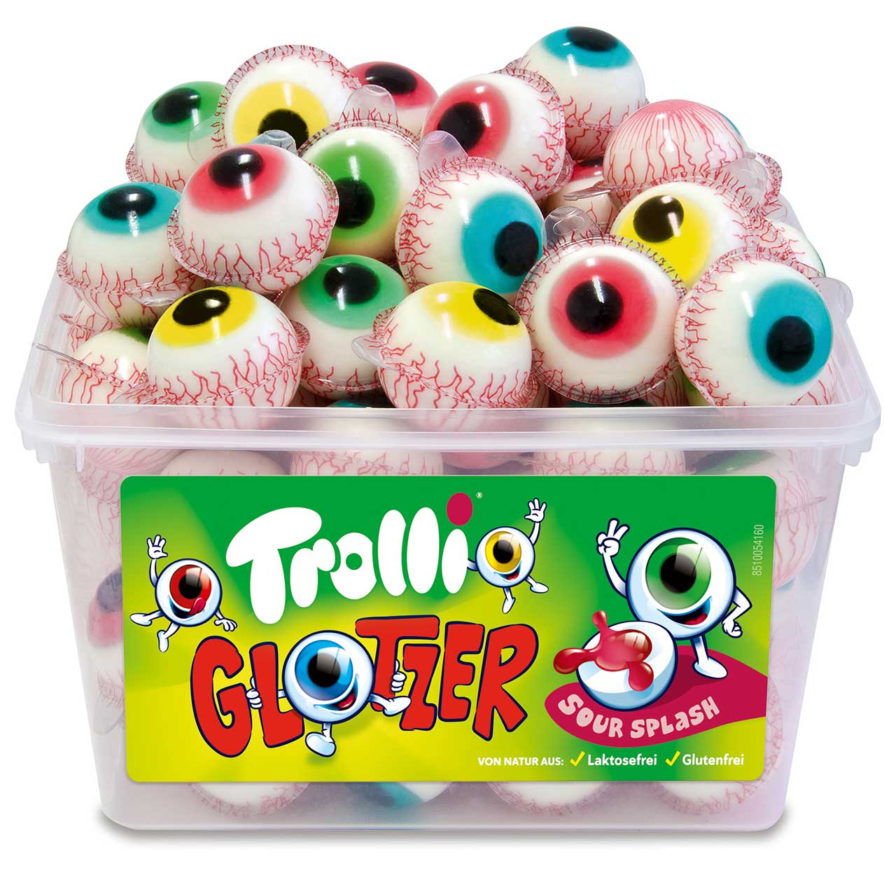 Trolli Ojos Rellenos de Caramelo Líquido - Bote de 45 Unidades ...