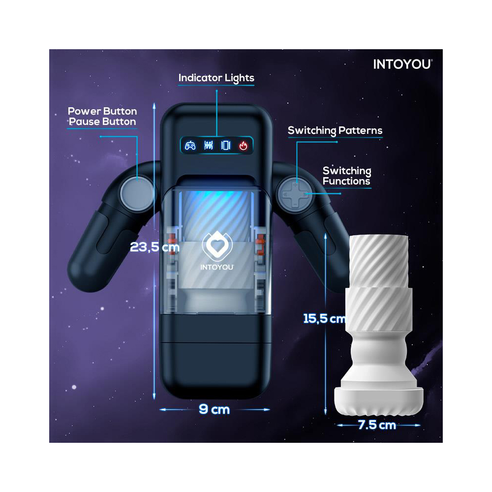 INTOYOU ELON MASTURBADOR INTELIGENTE FUNCIÓN UP AND DOWN, CALOR, VIBRACIÓN Y SOPORTE PARA MOVIL ...
