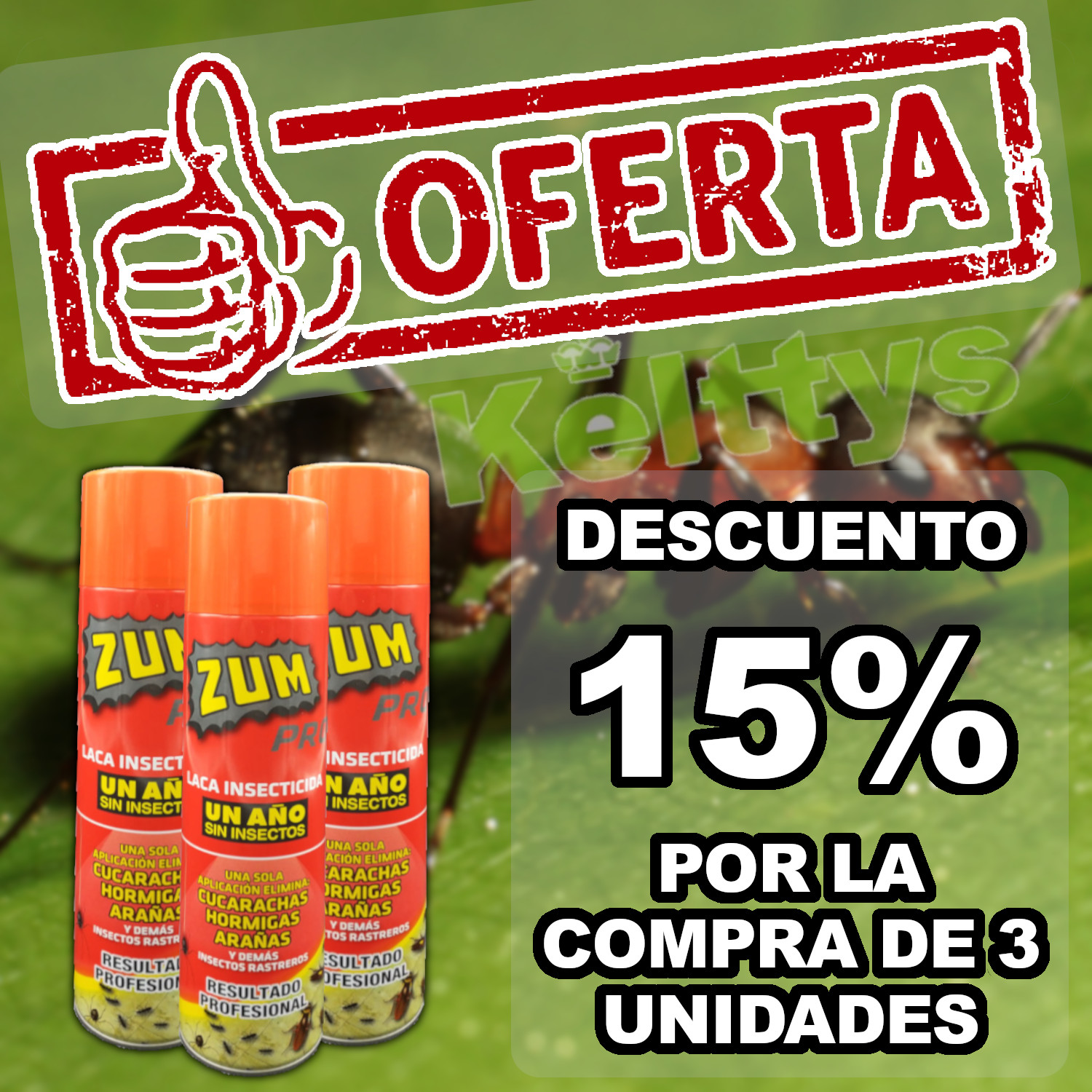 Zum Pro Insecticida Laca Residual para Insectos Rastreros 600ml | Miravia
