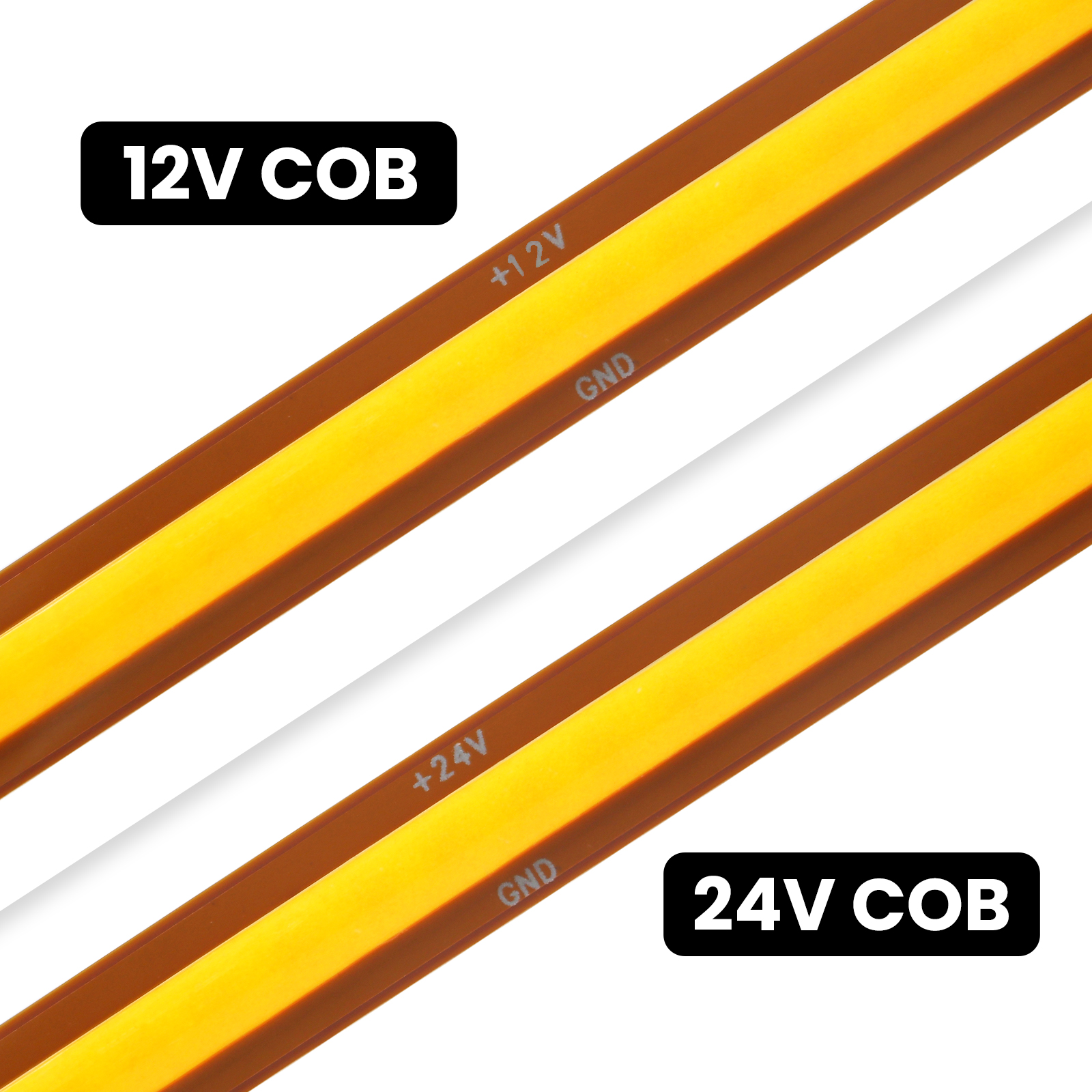 Cinta de LED Flexible de Alta Densidad 528LEDs/m GAHADA 12V 24V COB ...