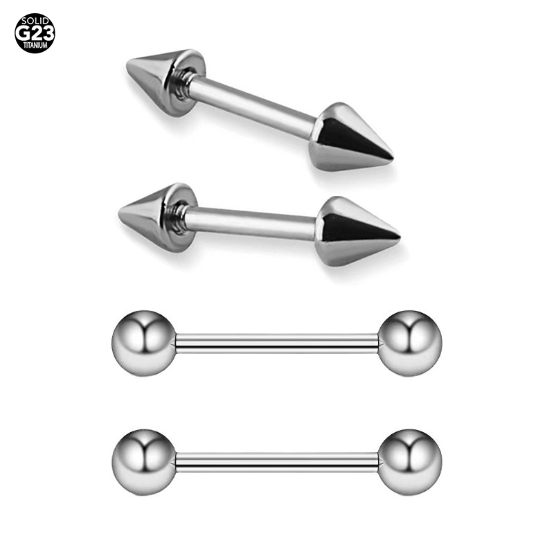 Barra de titanio para Piercing de lengua, joyería corporal, barra de 16G, 2 piezas, F136 | Miravia