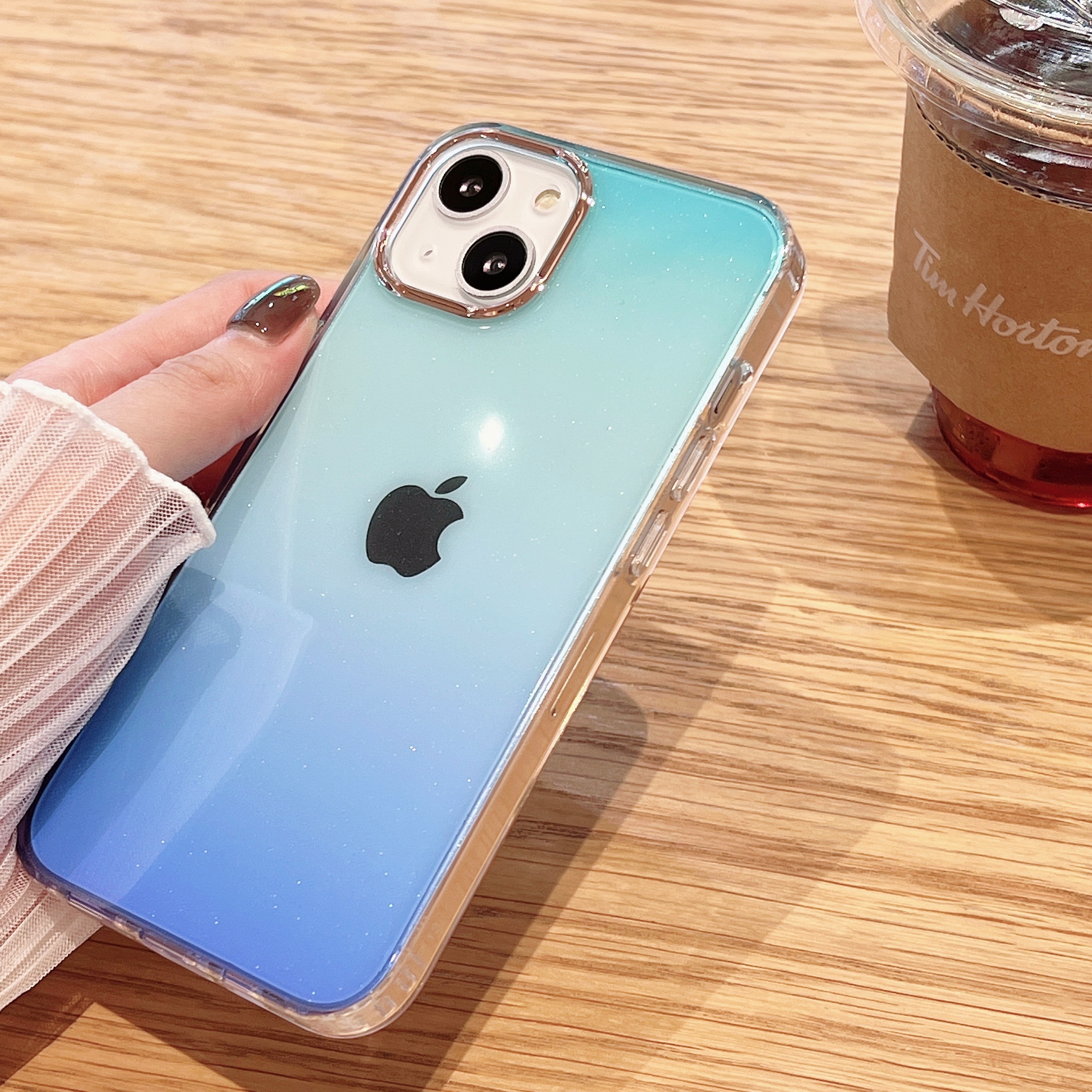 Funda de teléfono con purpurina degradada, carcasa transparente a dura prueba de golpes para ...