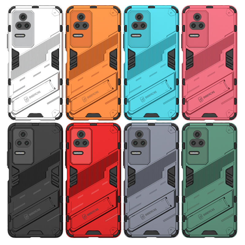 Phone Holder Case For Xiaomi Poco F4 Case Shockproof Bumper Armor Full ...