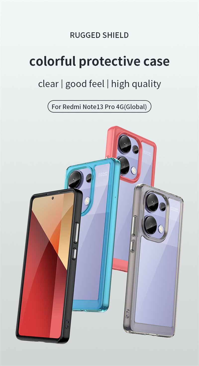 Transparent Case For Redmi Note 13 Pro 4G Case Silicone Color Back ...