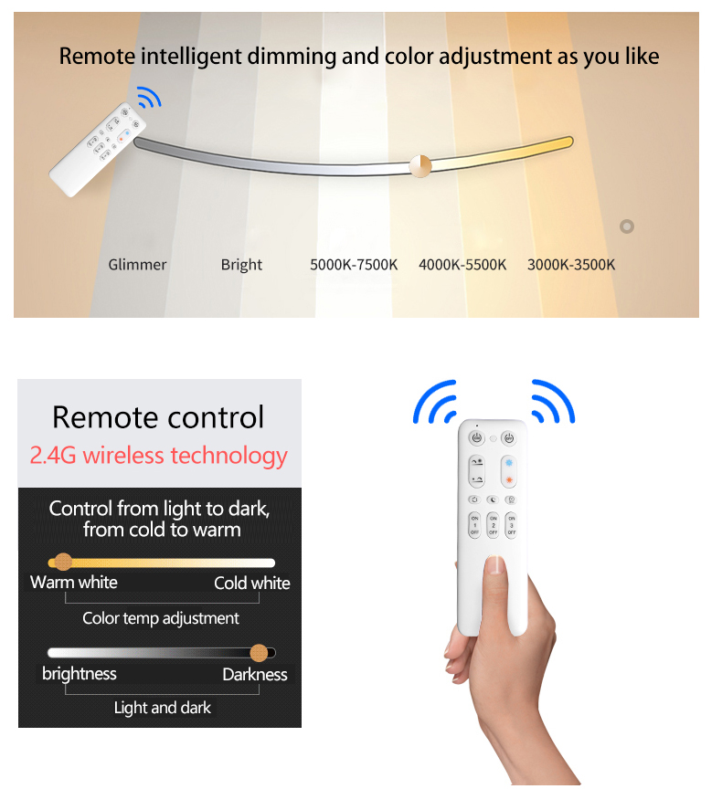 Luz de techo con Control remoto, luz LED redonda y cuadrada de alta ...