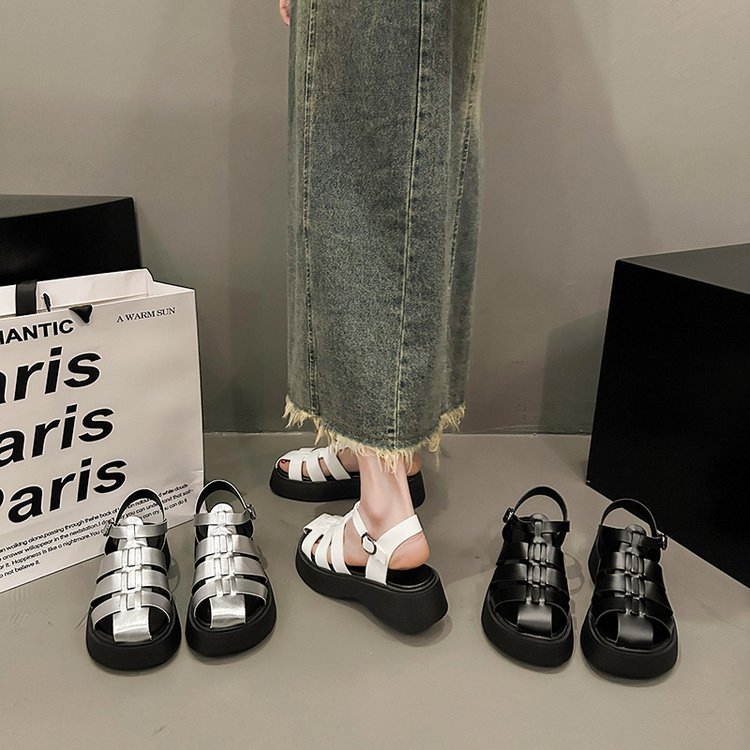 Sandalias romanas con punta abierta para mujer, chanclas cruzadas ...