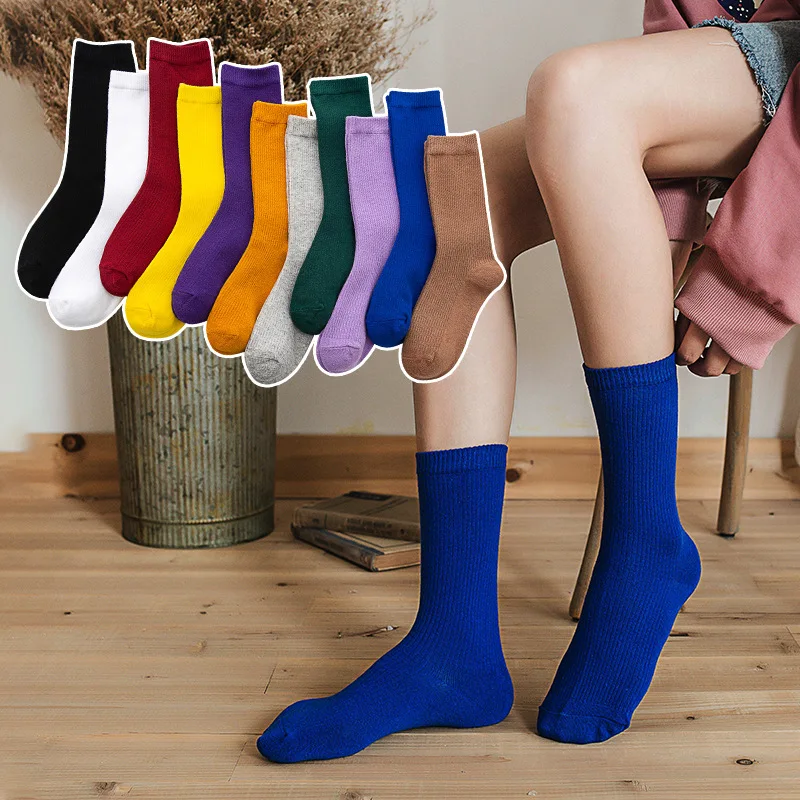 Calcetines de tubo medio para mujer, medias de algodón puro, de dibujos ...