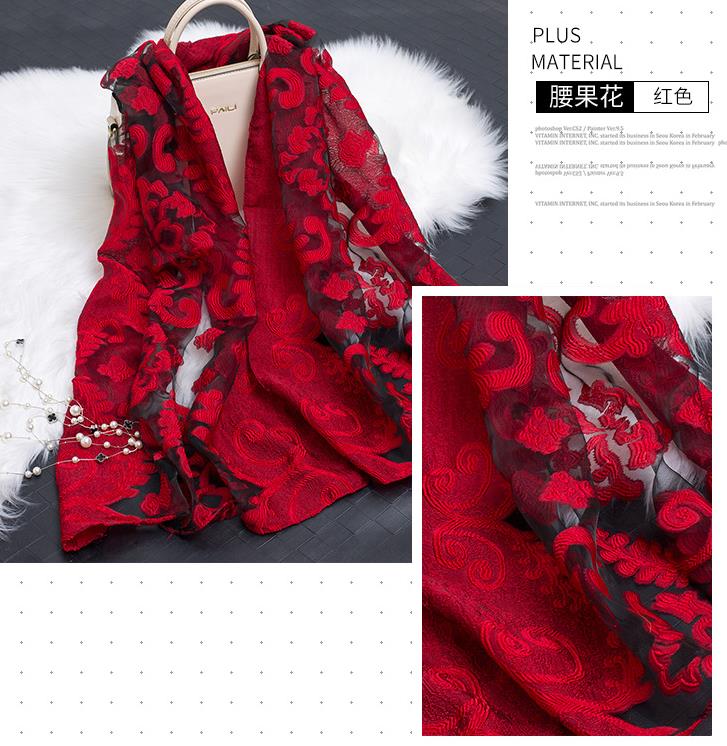 Bufanda de encaje con estampado Floral para mujer, chal Vintage de ...