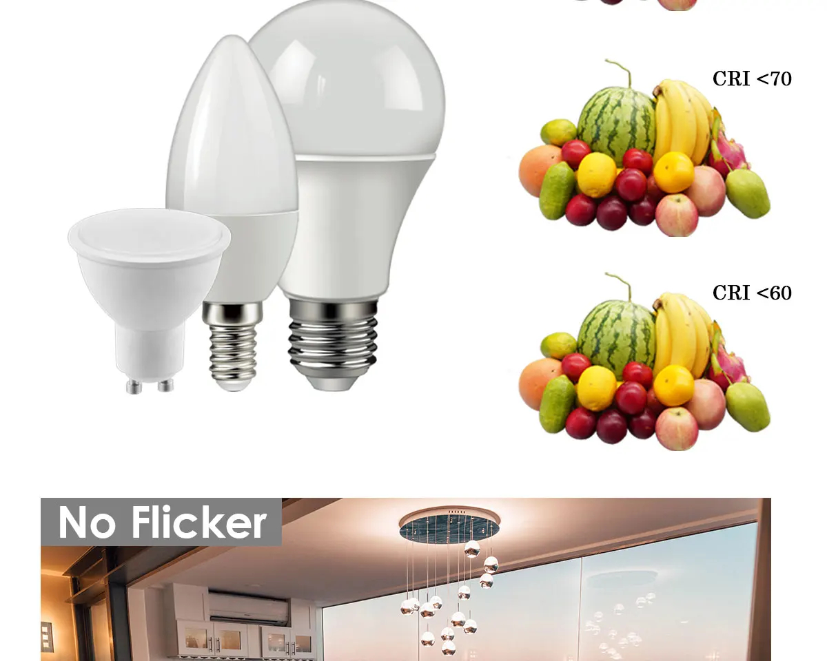 Bombilla LED de 6 piezas, foco regulable GU10, A60, C37, 220V, sin ...