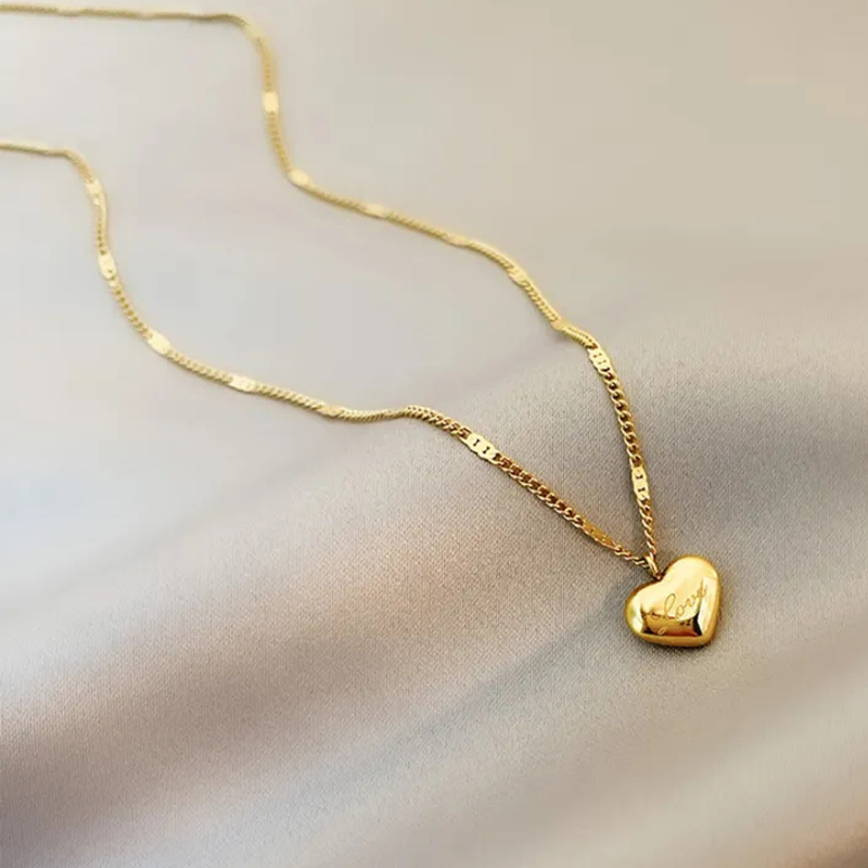Collares de corazón de amor de acero inoxidable 316L para mujer ...